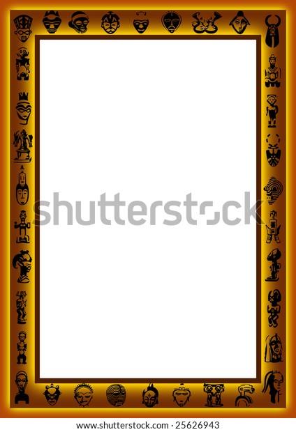 White Background Brown Plastic Border African Stock Illustration ...