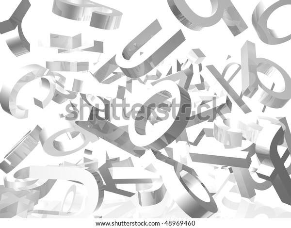 White Background Falling 3d Letters: ilustración de stock 48969460 ...