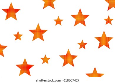 White Background Red Orange Checkered Stars Stock Illustration ...