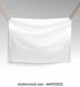 Blank White Vinyl Banners Template Mockup Stock Vector (Royalty Free ...