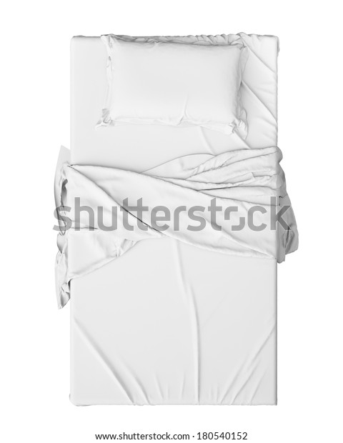 Ilustrasi Stok White Bed Empty Space Isolated On 180540152