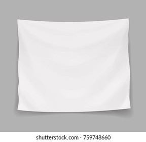 Hanging Empty White Cloth Blank Flag Stock Vector (Royalty Free ...