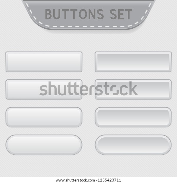 White Blank Buttons Set Web Interface Stock Illustration 1255423711 | Shutterstock