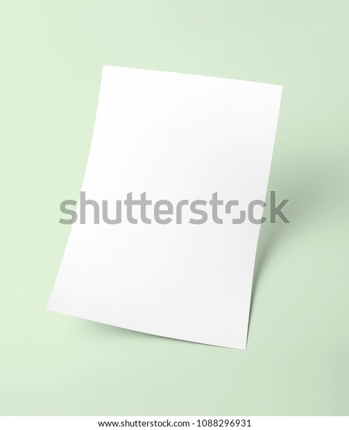 White Blank Document Paper Template Green Stock Illustration 1088296931 ...
