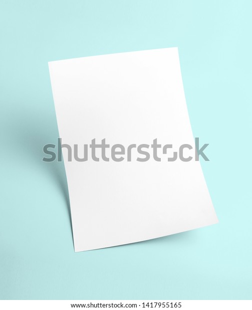 White Blank Document Paper Template Blue Stock Illustration 1417955165 ...