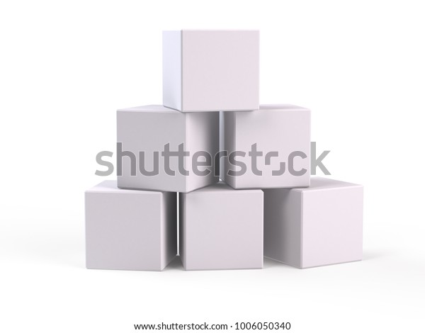 White Boxes On White Background 3d Stock Illustration 1006050340