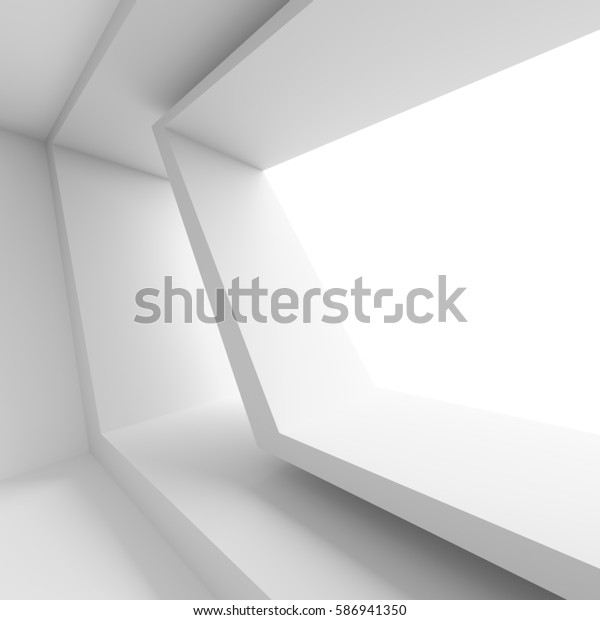 White Building Construction 3d Rendering Abstract Stock Illustration ...