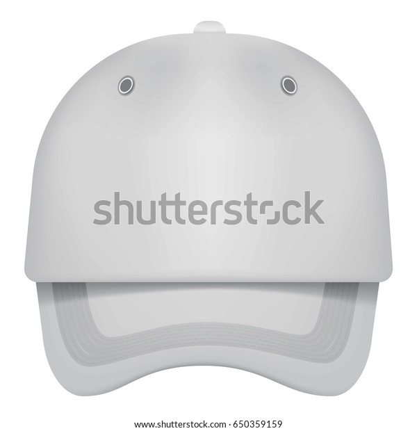 White Cap Front View Mockup Realistic Stock Illustration 650359159 ...