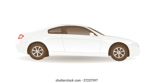 White Car Vehicle Side View Modern Stock Illustration 1315708982 ...