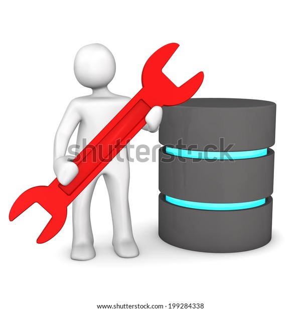 White Cartoon Character Spanner Database White Stock Illustration ...