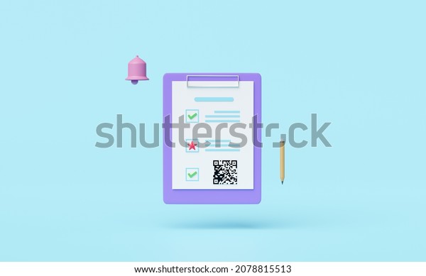 White Clipboard Qr Code Checklist Check Stock Illustration 2078815513 ...