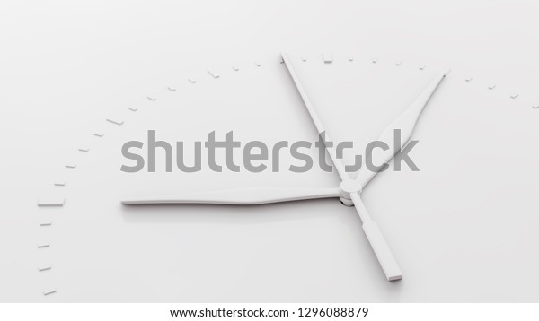 White Clock Face Perspective View Isolated: ภาพประกอบสต็อก 1296088879 ...