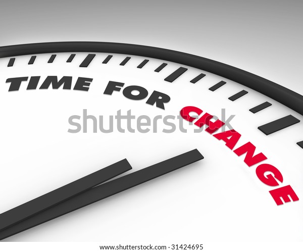 White Clock Words Time Change On Stock Illustration 31424695