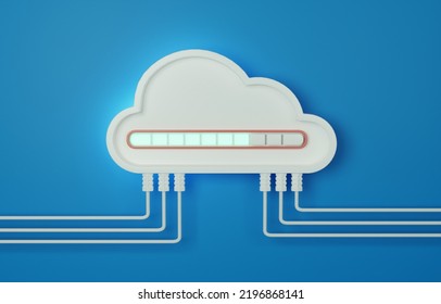 White Cloud Uploading Progress Bar Cable Stock Illustration 2196868141 ...