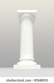 White Glossy Column Pillar Isolated On Stock Illustration 93039382
