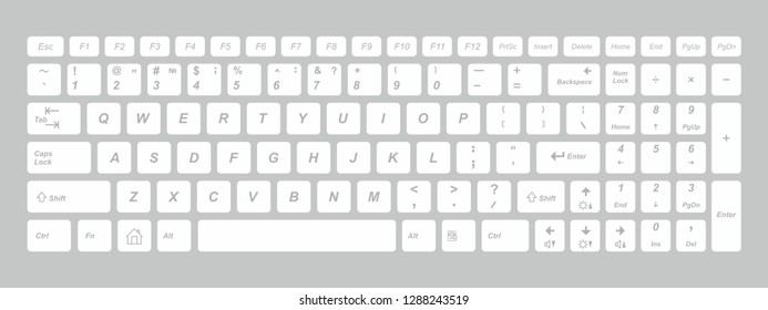 White Computer Keyboard Stock Illustration 1288243519 | Shutterstock