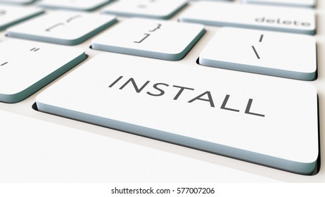 White Computer Keyboard Install Key Shallow Stock Illustration ...