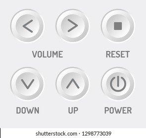 Black Control Panel Set White Round Stock Vector (Royalty Free) 1329411707