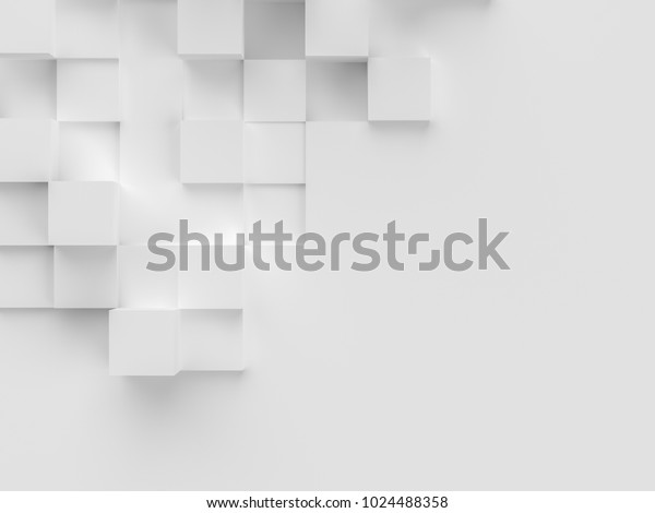 White Cubes Abstract Background Stock Illustration 1024488358