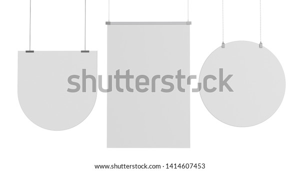 White Different Shape Banners Set Variuos Stock Illustration 1414607453