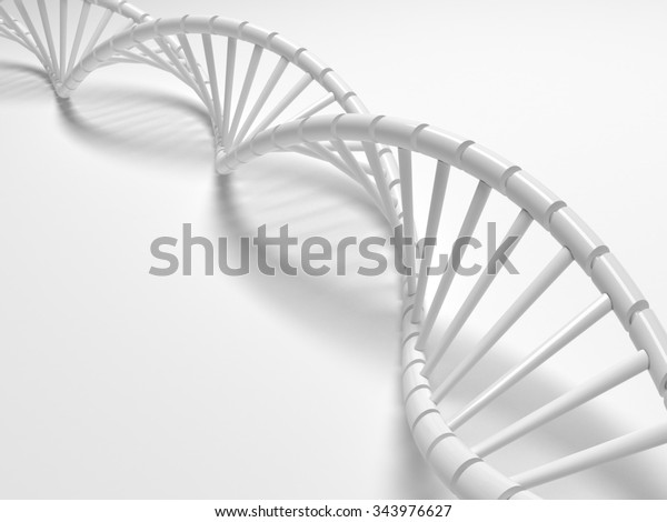 White Dna Structure Abstract Background 3d Stock Illustration 343976627