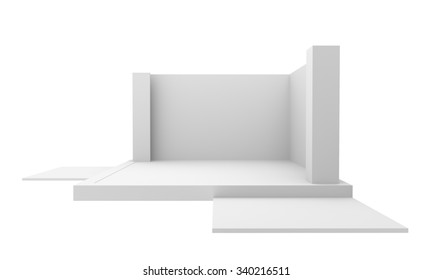 White Empty Blank Booth Stall Side Stock Illustration 340216511 ...