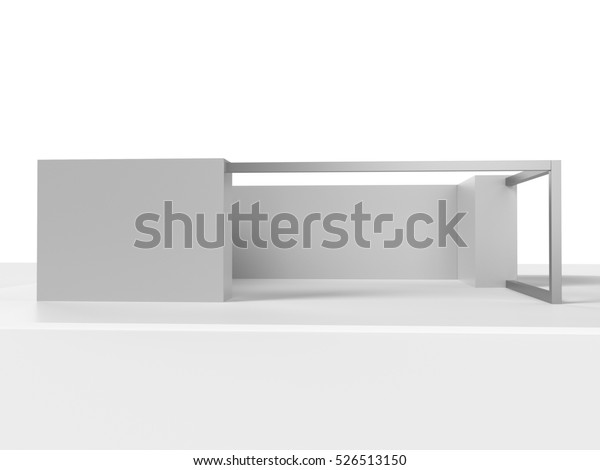 White Empty Blank Booth Stall 3d Stock Illustration 526513150 ...