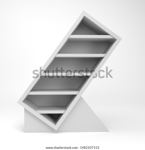 White Empty Pos Display Simple Slanted Stock Illustration 1482107153 ...