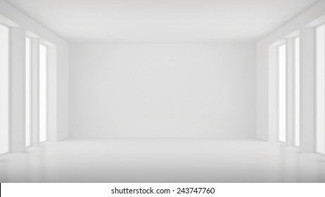Idea White Empty Scandinavian Room Interior: ภาพประกอบสต็อก 1231753945 ...