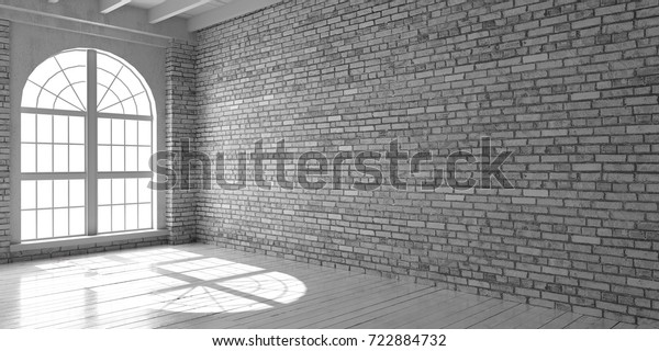 White Empty Room Big Window Loft Stock Illustration 722884732 ...