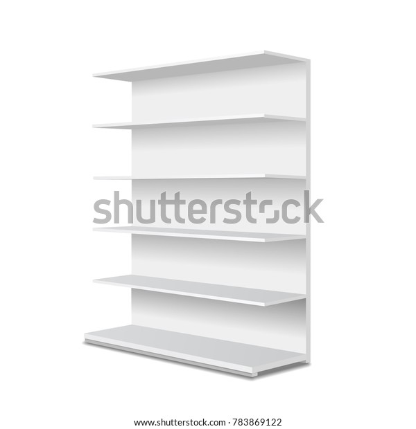 White Empty Showcase Displays Retail Shelves 스톡 일러스트 783869122