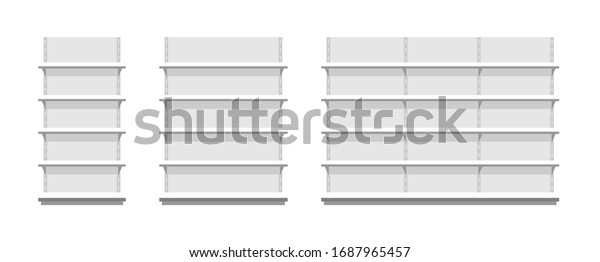 White Empty Store Shelves Flat Style Stock Illustration 1687965457 ...