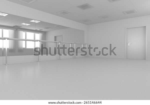 White Empty Training Dancehall White Flat Stock Illustration 265146644