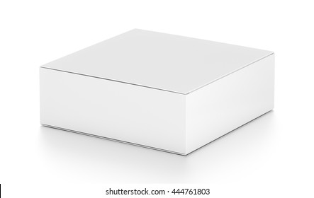White Flat Horizontal Rectangle Blank Box Stock Illustration 444761803