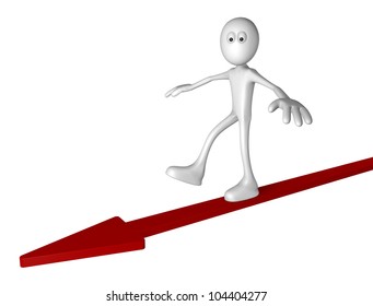 White Guy On Arrow 3d Illustration 스톡 일러스트 104404277 | Shutterstock