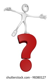 White Guy Question Mark 3d Illustration Stock Illustration 98380127 ...