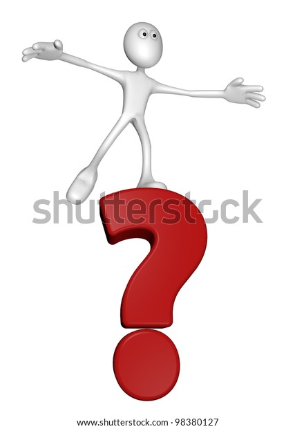 White Guy Question Mark 3d Illustration Stock Illustration 98380127 ...