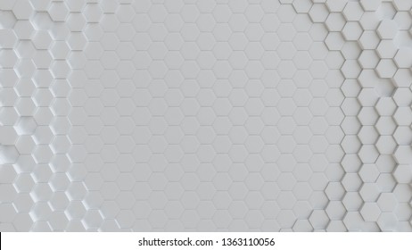White Hexagonal Tech Background Texture 3d Stock Illustration 1363110053