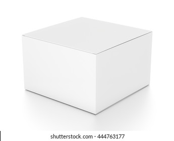 White Flat Horizontal Rectangle Blank Box Stock Illustration 444761803