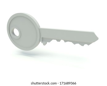 White Key 3d Render Illustration Stock Illustration 171932363