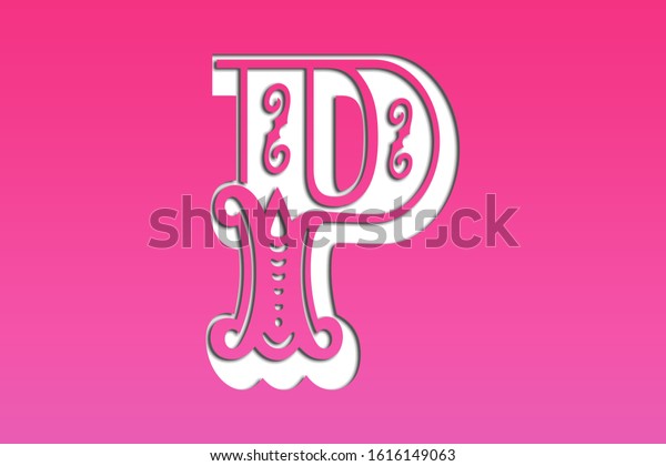 White Letter P Pink Gradient Background Stock Illustration 1616149063 ...