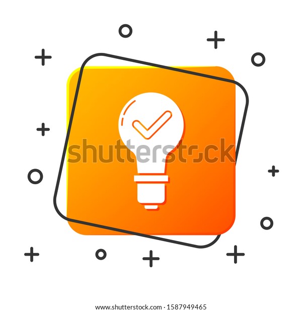 White Light Bulb Check Mark Icon Stock Illustration 1587949465 ...