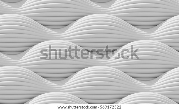 White Lines Waves Curved Surface Illuminated: illustrazione stock ...