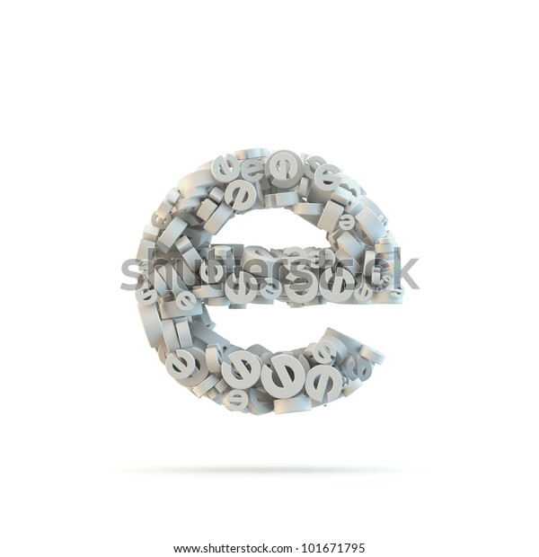 White Lowercase Letter E Isolated On Stock Illustration 101671795 ...