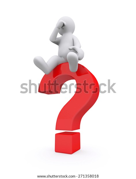 White Man Red Question Mark Isolated Stock Illustration 271358018 ...