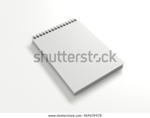 White Notebook Mock Clean Blank Design Stock Illustration 469639478 ...
