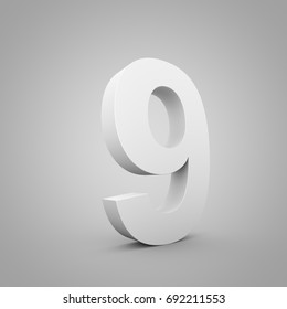 White Number 9 3d Render Font: ภาพประกอบสต็อก 692211553 | Shutterstock