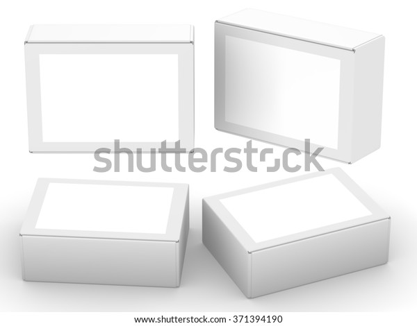 White Paper Box Packaging White Label Stock Illustration 371394190 ...