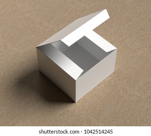 Ilustrasi Stok White Paper Empty Box Template Opened 1042514245 ...