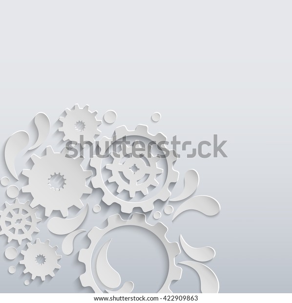 White Paper Gears Cogs Background 库存插图 422909863 | Shutterstock